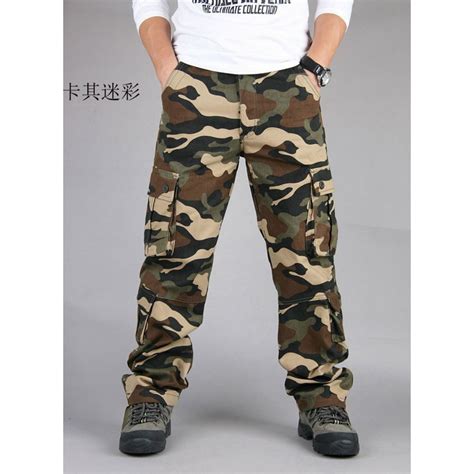 Mens Relaxed Fit Cargo Pantswild Military Army Camo Combat Work