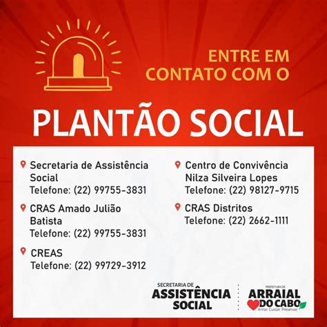 Arraial Do Cabo Assistência Social Monta Plantão Social Para Prestar