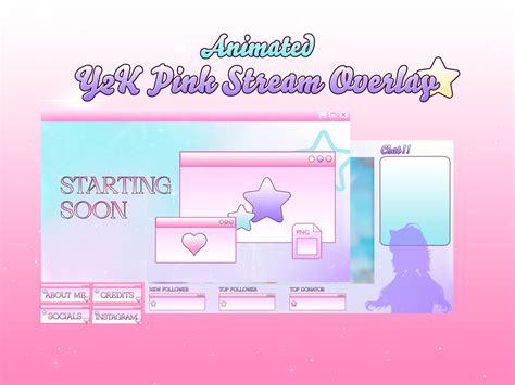 Y K Animated Pink Pastel Stream Overlay Package Vtuber Friendly Cute Pastel Stream Graphics