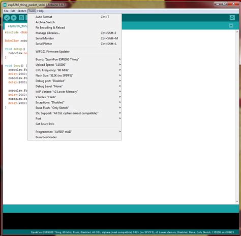 Sparkfun Esp8266 Thing And Roboclaw Motor Controller Basicmicro