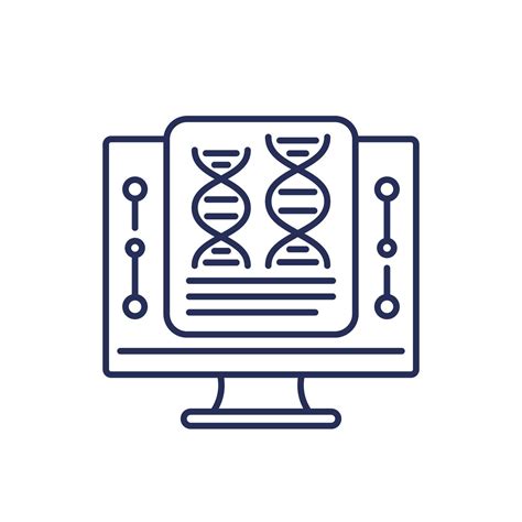 Bioinformatics Line Icon With Dna 34946673 Vector Art At Vecteezy