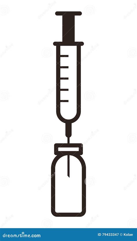 Medical Ampoule And Syringe Icon Stock Vector Illustration Of Inject