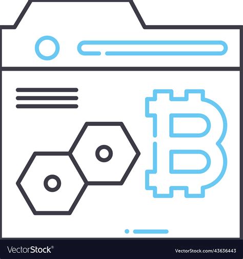 Cryptocurrency Address Line Icon Outline Symbol Vector Image