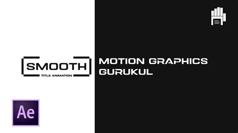 Motion Graphics Tutorial Smooth Title Animation In After Effects Youtube