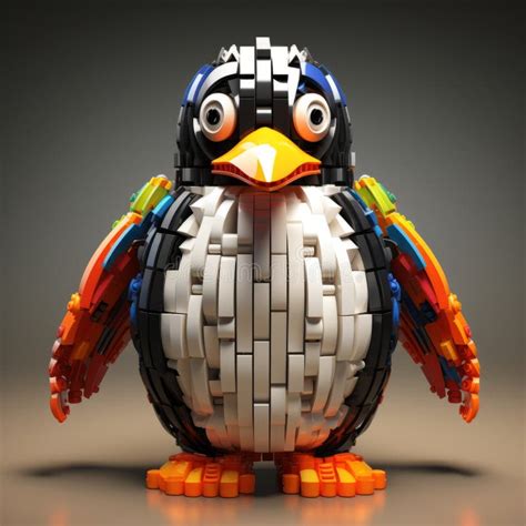 Lego Penguin A Colorful And Detailed 3d Art Piece By El Fabio Daz