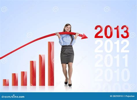 Woman With Statistics Curve Stock Photo Image Of Graphic Market 28295910