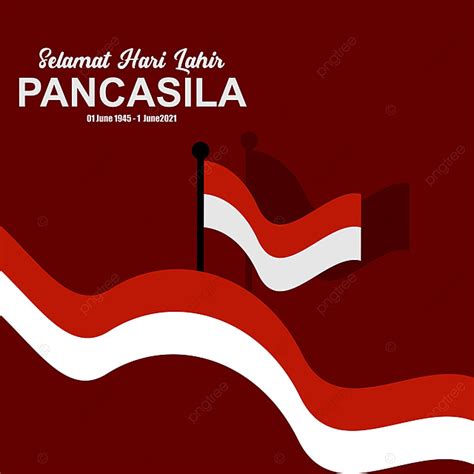 Selamat Hari Lahir Pancasila Day Vector Background Flag Logo Sparrow Indonesian Flag