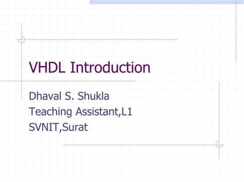Vhdl Introduction Ppt
