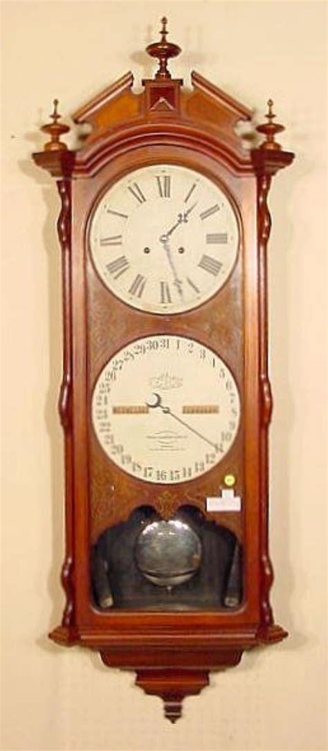 Ithaca Calendar Clock Co No 2 Bank Double Dial Calendar Clock