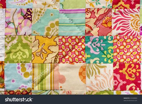 Detail Handmade Patchwork Quilt Made Squares Stock Photo 45458083 Shutterstock