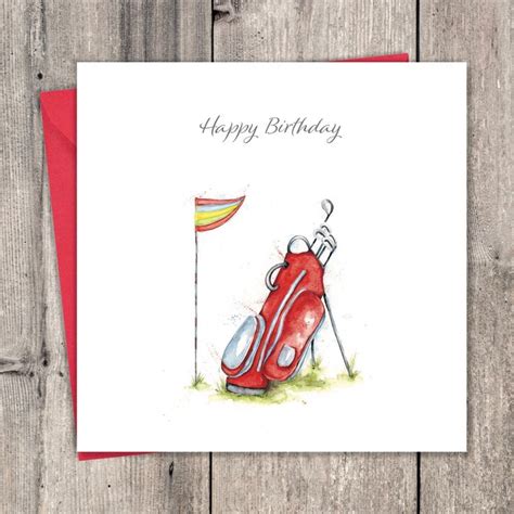 Golf Birthday Card For Men Or Women Golfer Happy Birthday Card For