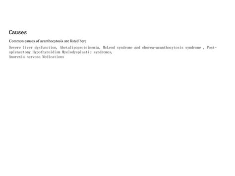 Acanthocytescausesetiologyclinical Sognificance Futurepptx
