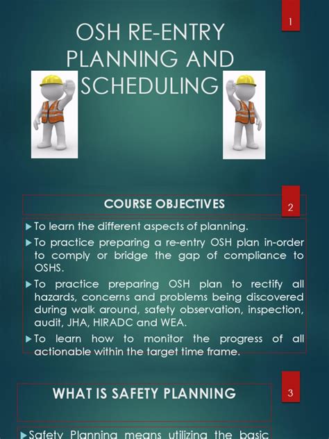 Osh Re Entry Planning And Scheduling Pdf Safety Planning