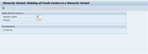 OFDG SAP Tcode Delete Funds Centr In Hierarchy Variant