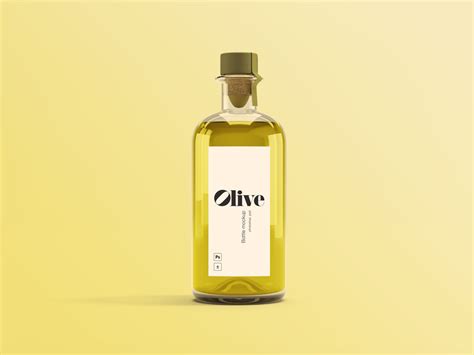 Glass Olive Oil Bottle Mockup Unmockup