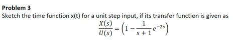 solved problem 3 sketch the time function x t for a unit