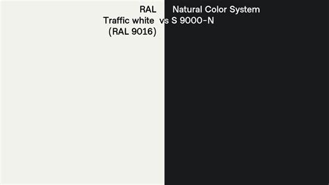 Ral Traffic White Ral 9016 Vs Natural Color System S 9000 N Side By