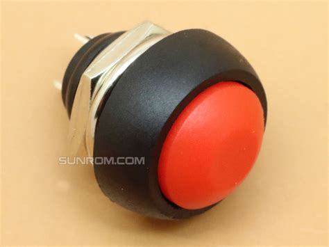 Red Push Button Switch Mm Waterproof Momentary Sunrom Electronics