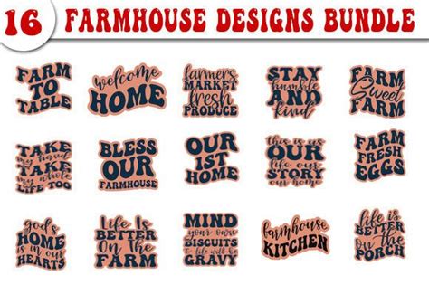 1 Farmhouse Bundle Svg Bundle Designs Graphics
