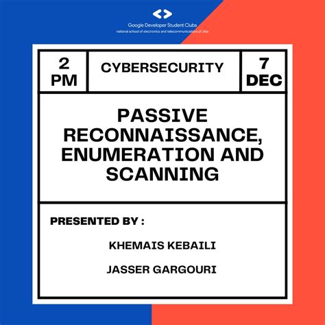 See Cybersecurity Workshop Passive Reconnaissance Enumeration