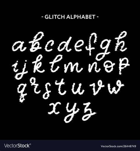 Trendy Style Distorted Glitch Typeface Letters Vector Image