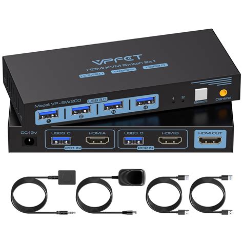 Hdmi Kvm Switch 2 Pc 1 Monitor Support 4k 60hz Usb 3 0 Kvm Switches For