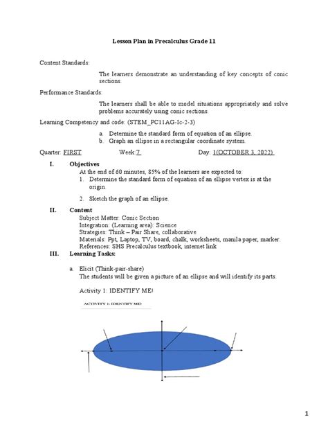 semi detailed lesson plan in ellipse pdf