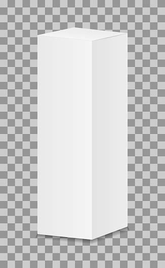 패키지 모형 화장품 치약 및 의약품을위한 3d 화이트 박스 튜브용 판지 직사각형 상자 의 템플릿입니다 투명 한 배경에 격리 된 빈 골판지 제품의 포장 벡터 3차원 형태에
