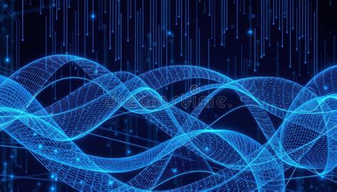 Futuristic Blue Waves With Glowing Particles Create Mesmerizing Visual