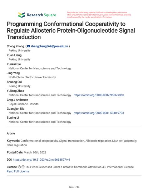 Pdf Programming Conformational Cooperativity To Regulate Allosteric