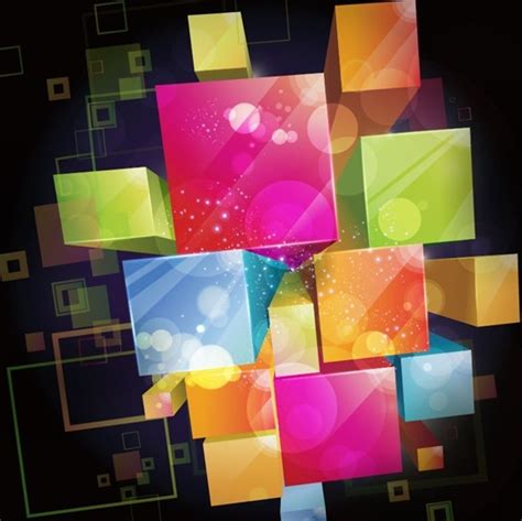 Colorful 3d Cubes Vector Background Vectors Graphic Art Designs In Editable Ai Eps Svg Format