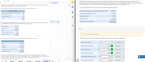 Solved Please Show Work For Controllable Overhead Variance