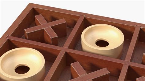 井字棋木制棋盘游戏 3D模型 24 3ds blend c4d fbx max ma lxo obj Free3D