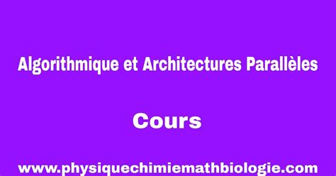 cours algorithmique et architectures parallèles pdf