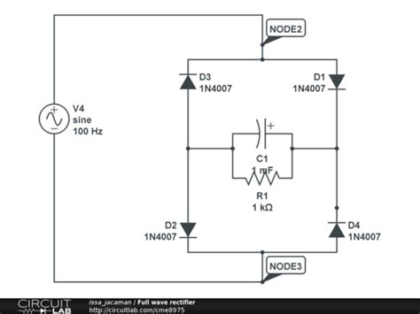 Full Wave Rectifier Circuitlab Full Wave Rectifier Circuitlab