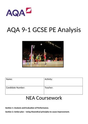 Gcse Pe Coursework Guidance Home Learning Teaching Resources