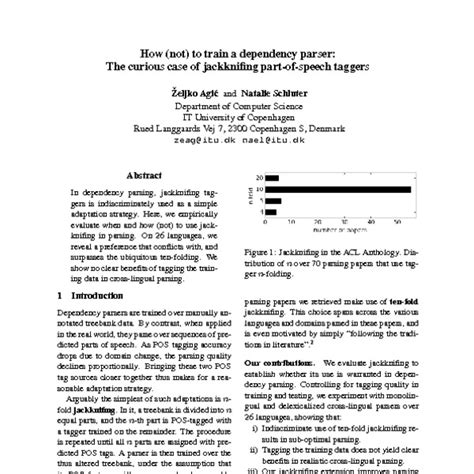 How Not To Train A Dependency Parser The Curious Case Of Jackknifing Part Of Speech Taggers