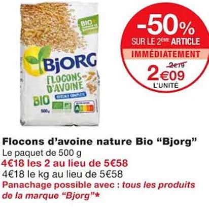 Promo Flocons D Avoine Nature Bio Bjorg Chez Monoprix ICatalogue Fr