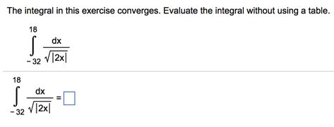 Solved The Integral In This Exercise Converges Evaluate The Chegg