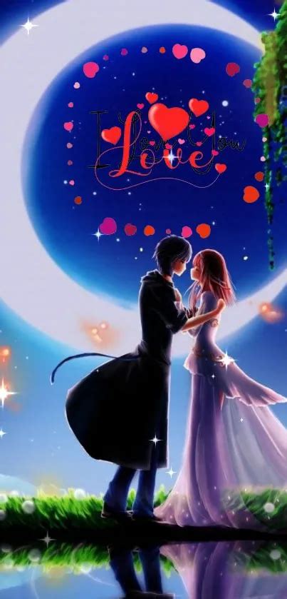 Romantic Moonlit Couple Wallpaper Free Download