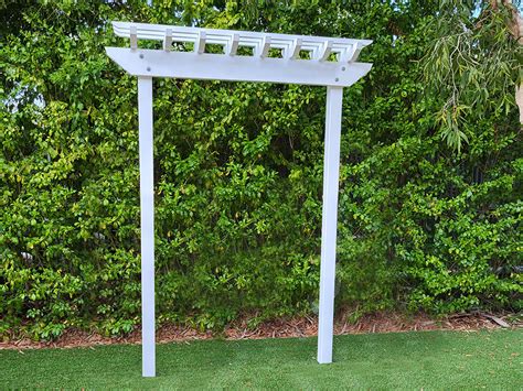 6 X 22 M 2 Post White Arbour Pergola Kit Timber Diy Kit Gardenenvi
