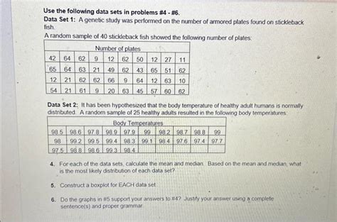 Solved Use The Following Data Sets In Problems 4 6