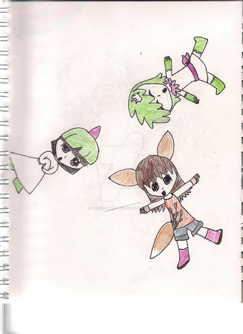Humanized Pokemon 2 Eevee Ralts Shaymin ~gigi By Meuandmanga On