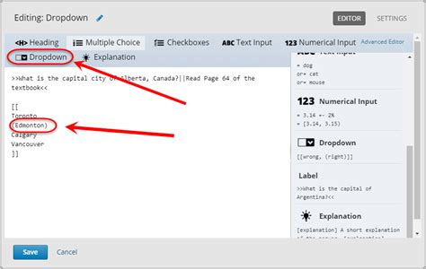 Create A Dropdown Problem Question Original ELearning University Of Queensland
