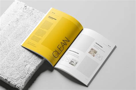 Free Open A4 Magazine Mockup On Concrete Mockupnest