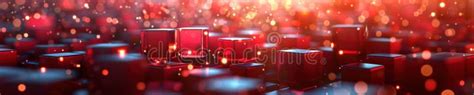 Red Cube Geometric Background Animation 3D Render Looping Design