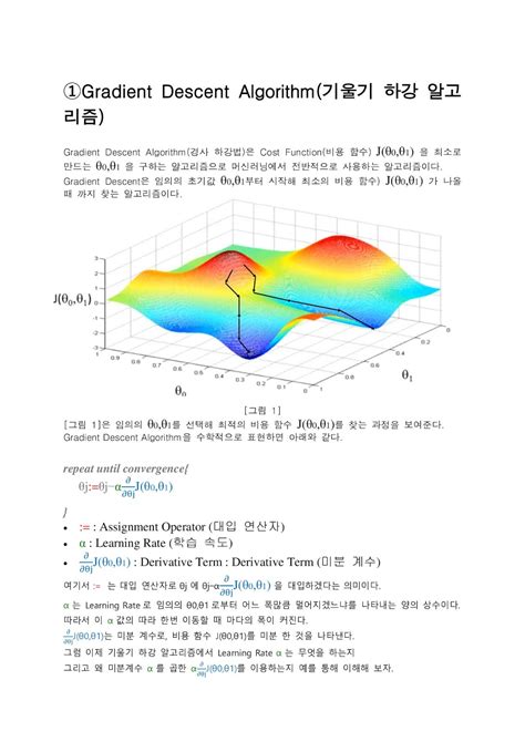 Machine Learning By Andrew Ng Gradient Descent 머신 러닝 기울기 하강