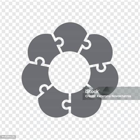 회색에 간단한 아이콘 꽃 퍼즐입니다 간단한 아이콘 꽃의 투명 한 배경에 7 요소 퍼즐 평면 디자인입니다 벡터 그림 Eps10입니다 7에 대한 스톡 벡터 아트 및 기타 이미지