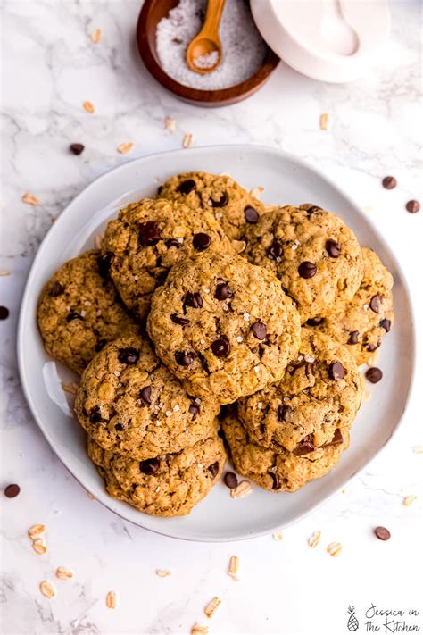 Oatmeal Chocolate Chip Cookies Vegan Jessica In The Kitchen