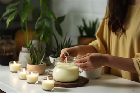 Premium Photo Mastering The Art Of Candle Making A Closeup Of A Woman